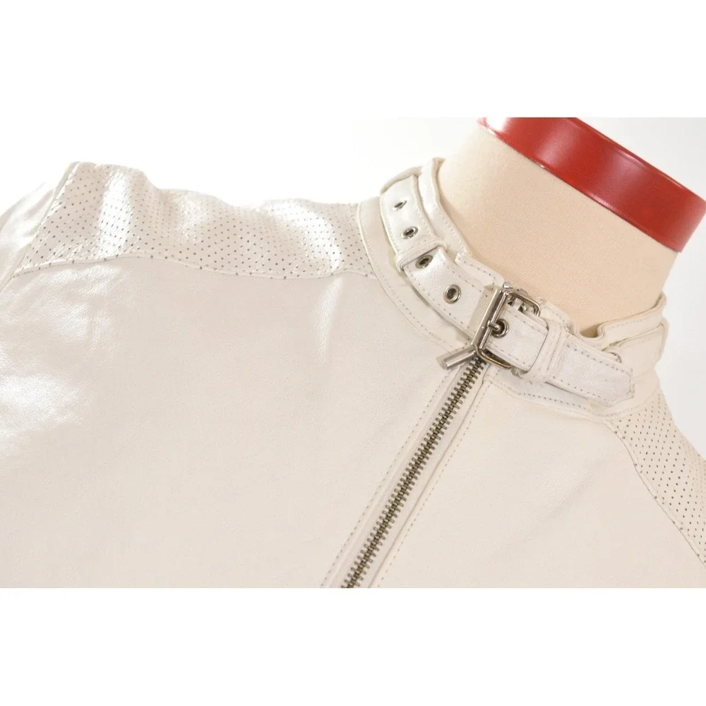 Real Work Wear | Jackets & Coats | Real Workwear White Leather Biker ...